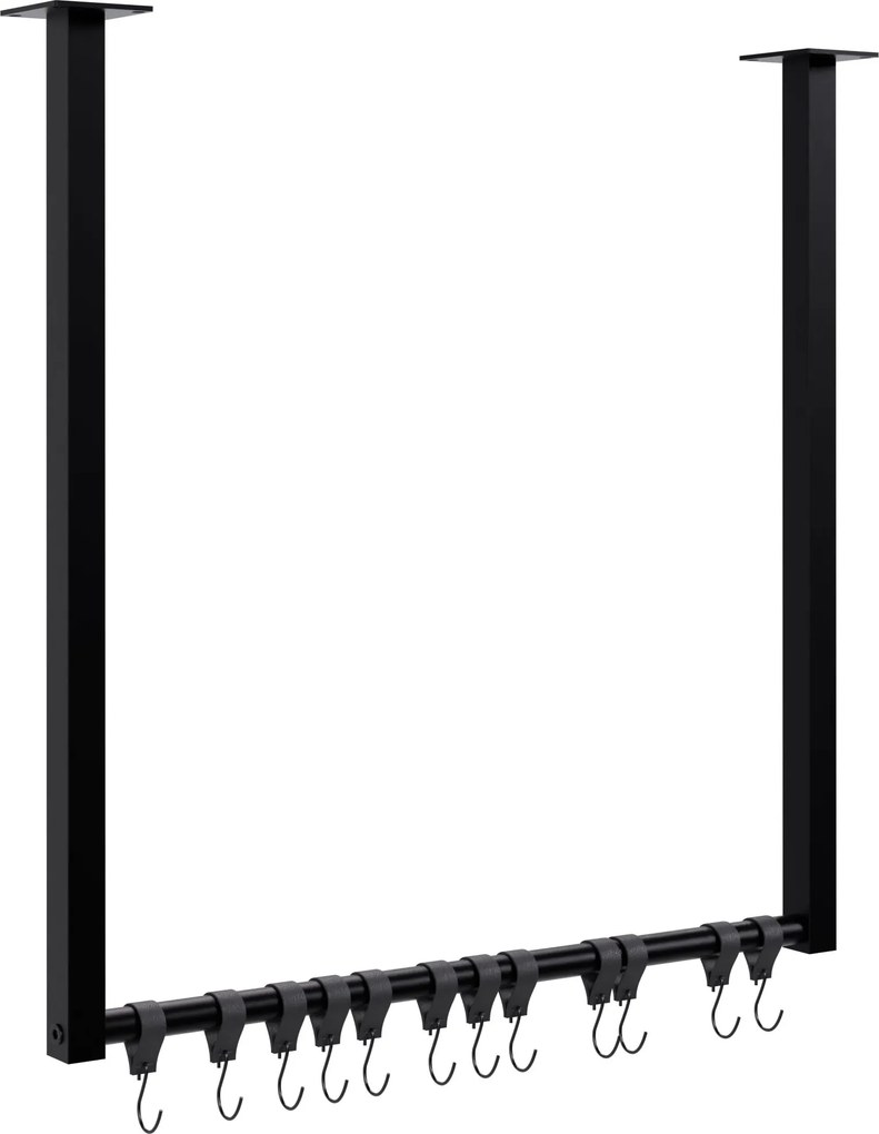 Šatní tyč Fenton 60x60 cm Sada 12 ks – černá