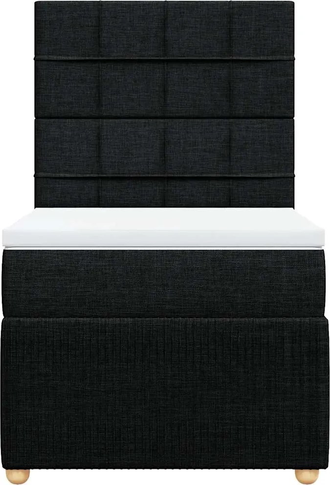 Box spring postel s matrací černá 80 x 200 cm textil 3294185