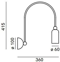 Il Fanale Madame, nástěnné svítidlo z přírodní mosazi, 1x5W LED GU10, prům. 6cm