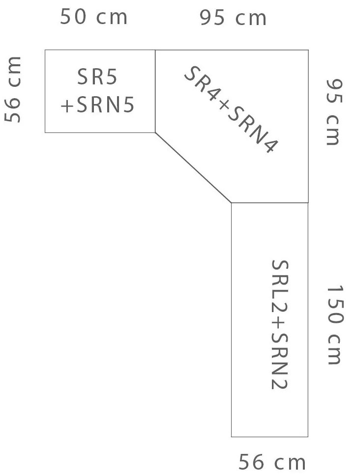 SMART sb | sestava šatních skříní | 145x245 cm | sonoma/bílá