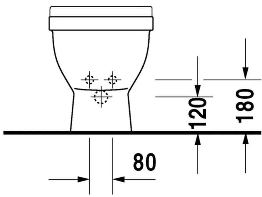 Duravit Starck 3 - Stojící bidet, 1 otvor pro armaturu propíchnutý, 36 x 56 cm, bílý 2230100000