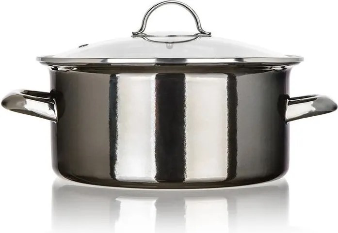 Smaltovaný hrnec s poklicí METALLIC Black 3,75 l