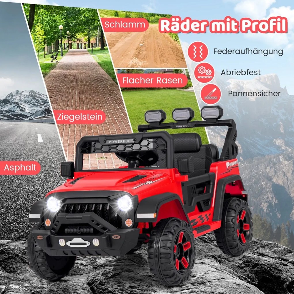 Costway Dětské elektrické auto s 2,4 G dálkovým ovládáním a USB a světlem