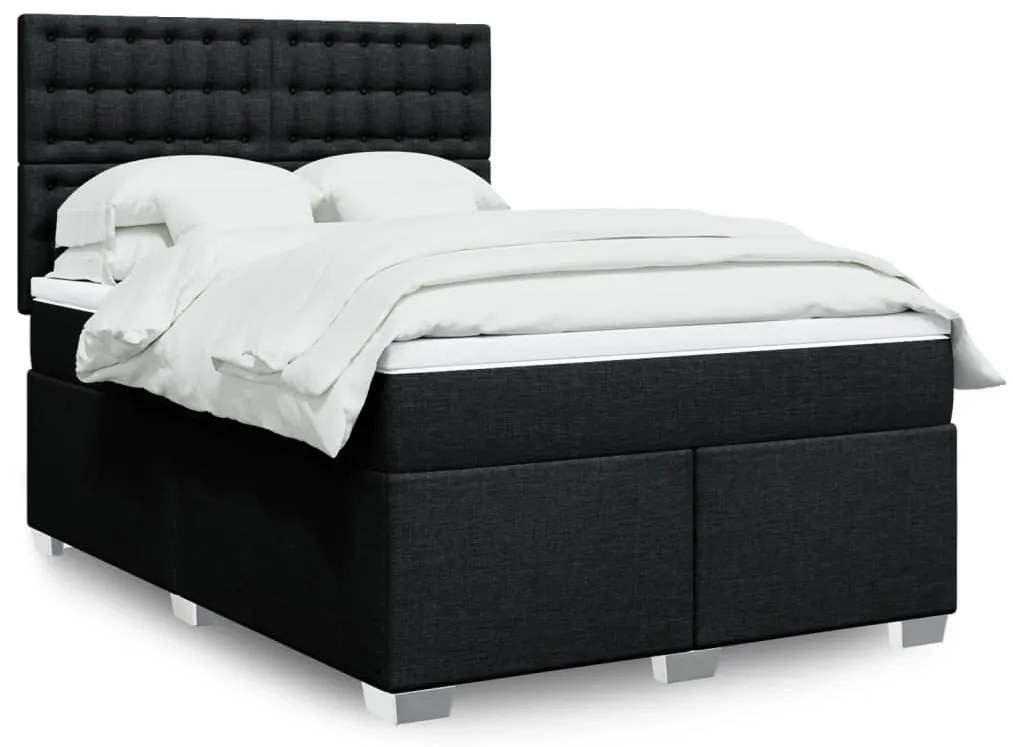 Box spring postel s matrací černá 140x200 cm textil 3290527