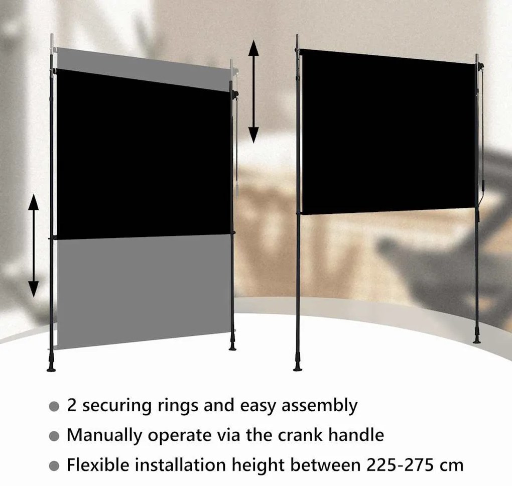 vidaXL Marketos Venkovní roleta 200 x 270 cm antracitová