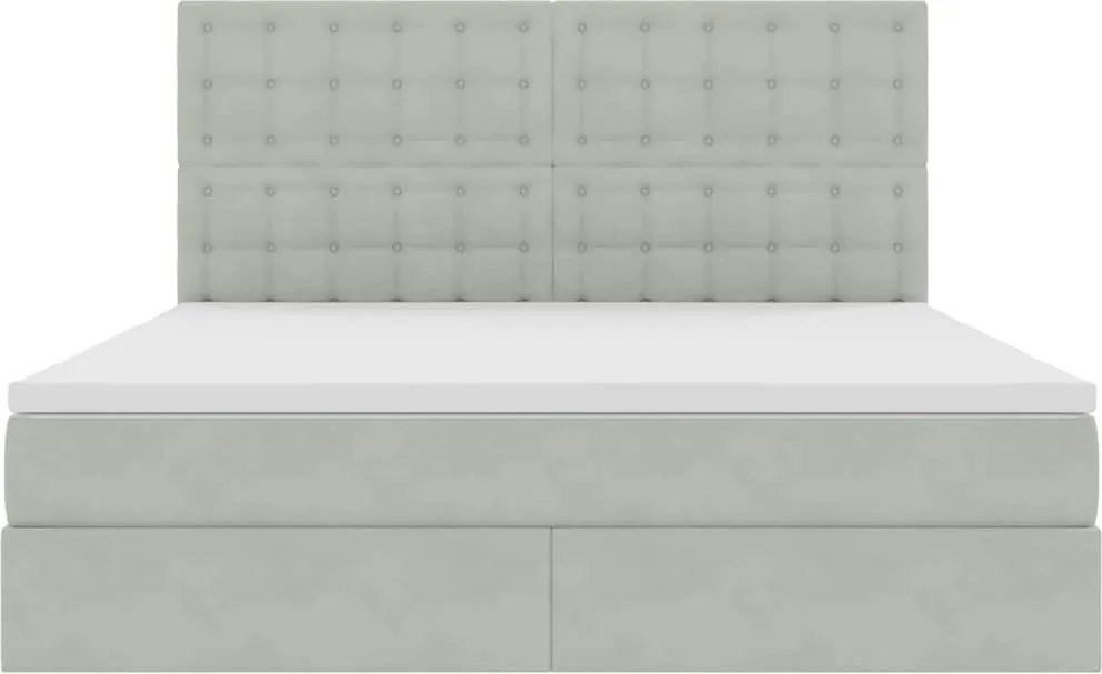 Postel s úložným prostorem a matrací Světle šedá 180 x 200 cm 3372165