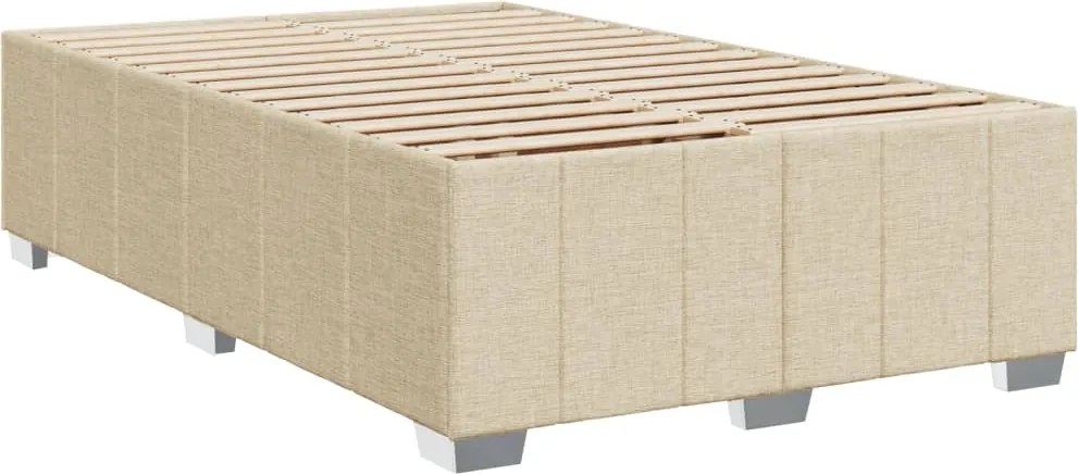 Box spring postel s matrací krémová 120x190 cm textil 3285461