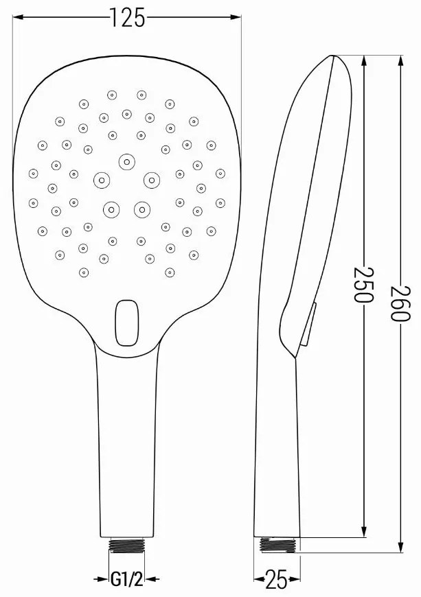 Mexen příslušenství - 1-bodový ruční sprchový set R-22, černá, 785226052-70