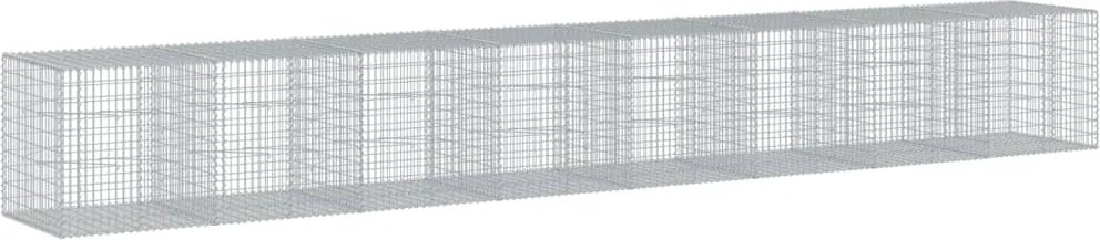 Gabionový koš s víkem 800 x 100 x 100 cm pozinkované železo 3295204