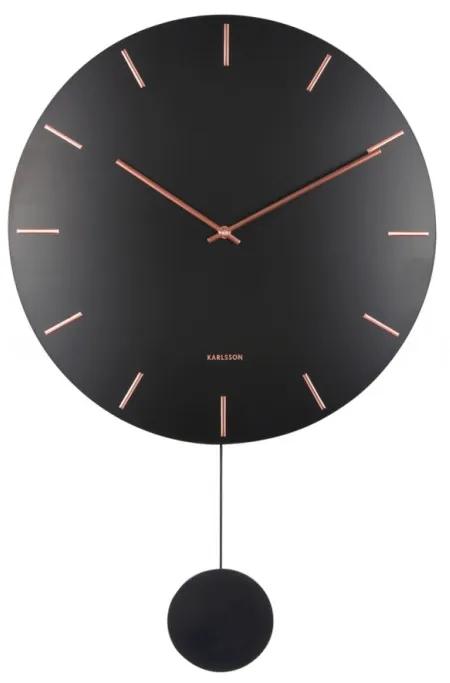 Designové kyvadlové nástěnné hodiny 5863BK Karlsson 47cm