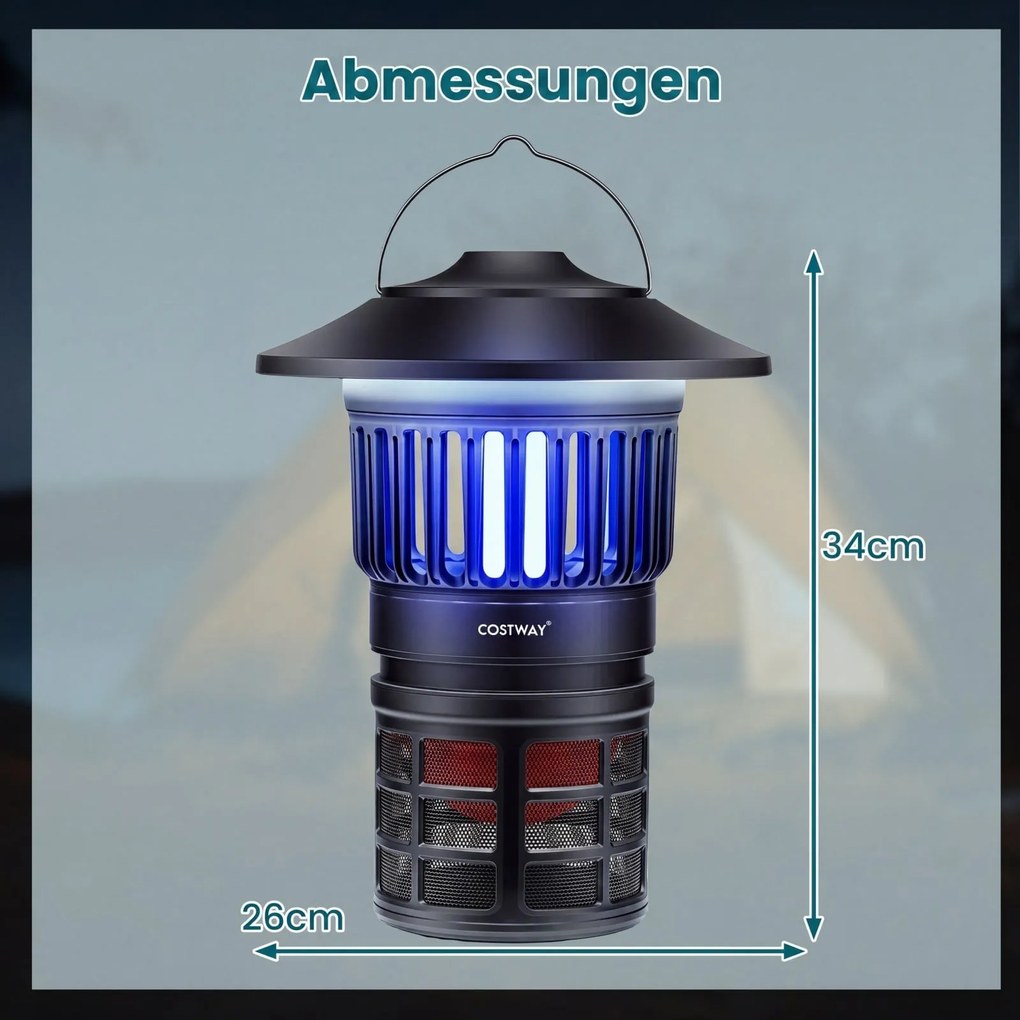 Costway Elektrický hubič hmyzu 2 v 1 Lampa proti komárům s LED světlem USB