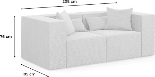 Dvoumístná modulární pohovka NOVA Poso 005 tmavě modrá