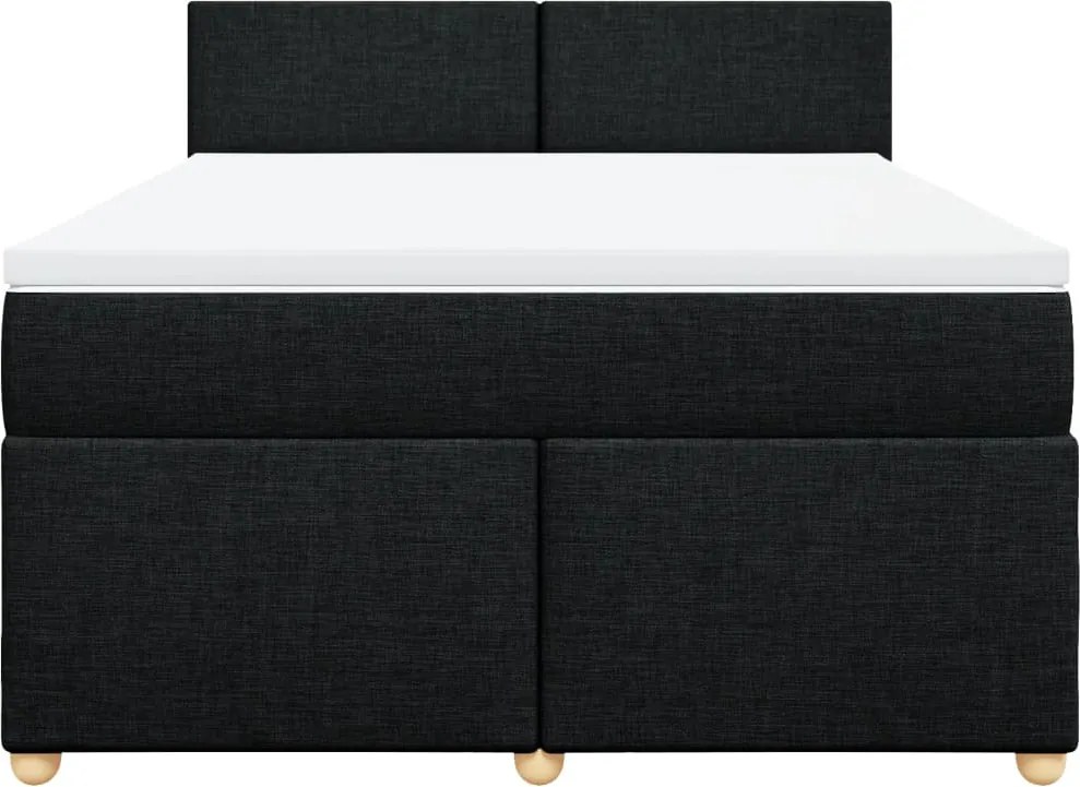 Box spring postel s matrací černá 160x200 cm textil 3289026