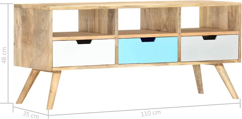 TV stolek 110 x 35 x 48 cm masivní mangovníkové dřevo 286484