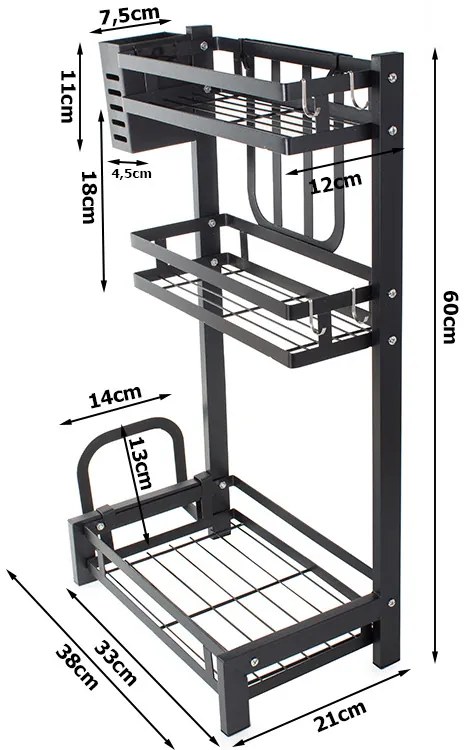 Verk Group Kuchyňský regál v podkroví organizér kuchyňského stojanu