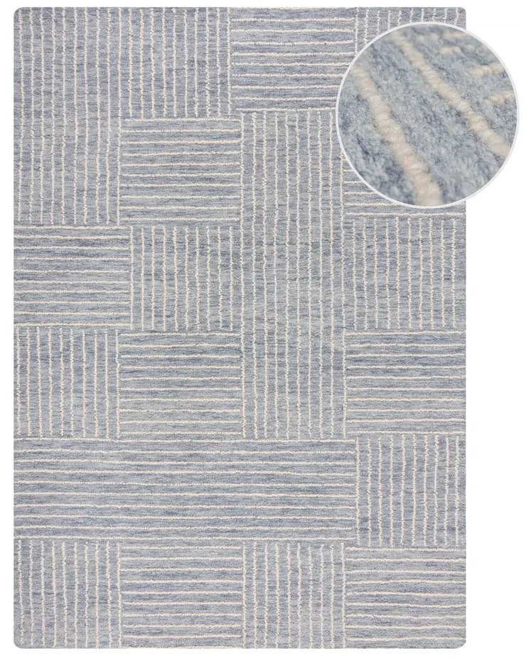 Světle modrý ručně tkaný vlněný koberec 200x290 cm Memphis Wool – Flair Rugs