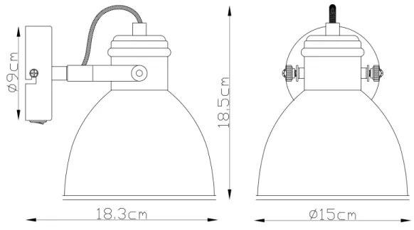 Globo 54018-1 - Nástěnné bodové svítidlo WIHO 1xE27/40W/230V