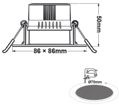 ACA Lighting SMD LED bodovka FALKO 7W/230V/3000K-4000K-6000K/580Lm/IP20/40°, barva bílá