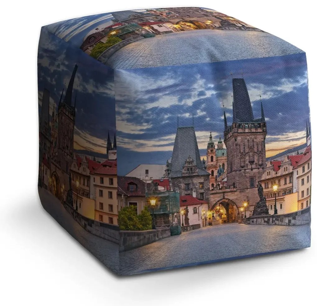Sablio Taburet Cube Karlův most - 40x40x40 cm