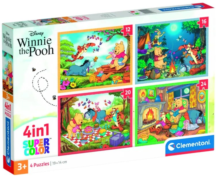 Clementoni - Puzzle 4v1 Disney Medvídek Pú (12+16+20+24 dílků)