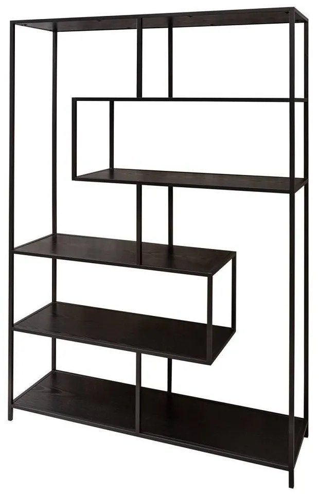 Designový regál Maille 185 x 114 cm černý jasan