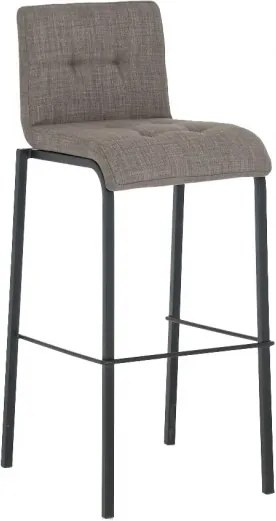 Barová židle Sarah, látkový potah, výška 78 cm, černá-šedá
