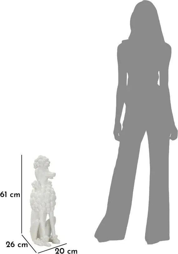 Dekorativní soška Dog 61 cm bílá