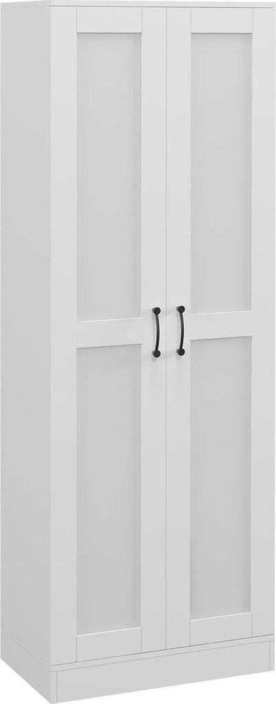 HOMCOM Bílý úložný kabinet se 2 dveřmi a 4 policemi, moderní styl, multifunkční pro ložnici, kancelář, kuchyni, 60 x 36,5 x 175 cm | Aosom
