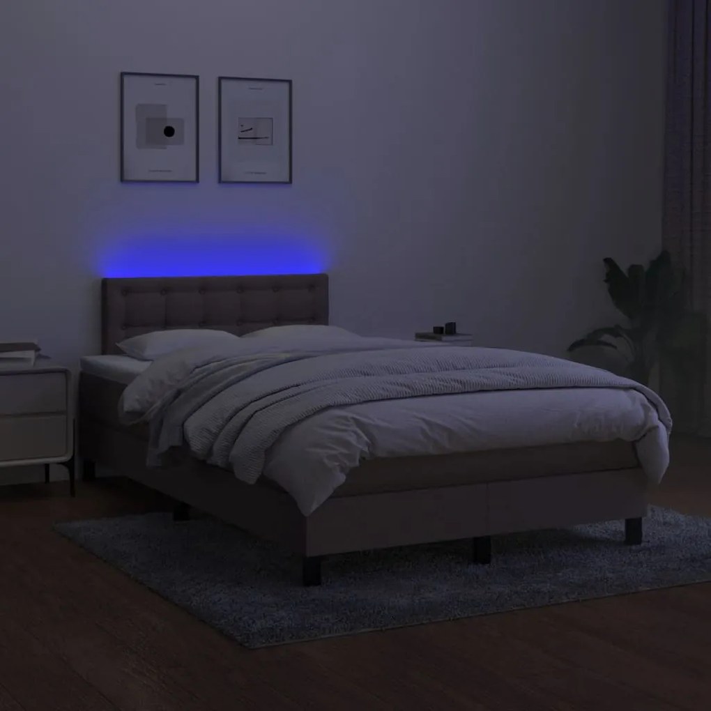 Box spring postel s matrací a LED taupe 120x190 cm textil 3270071