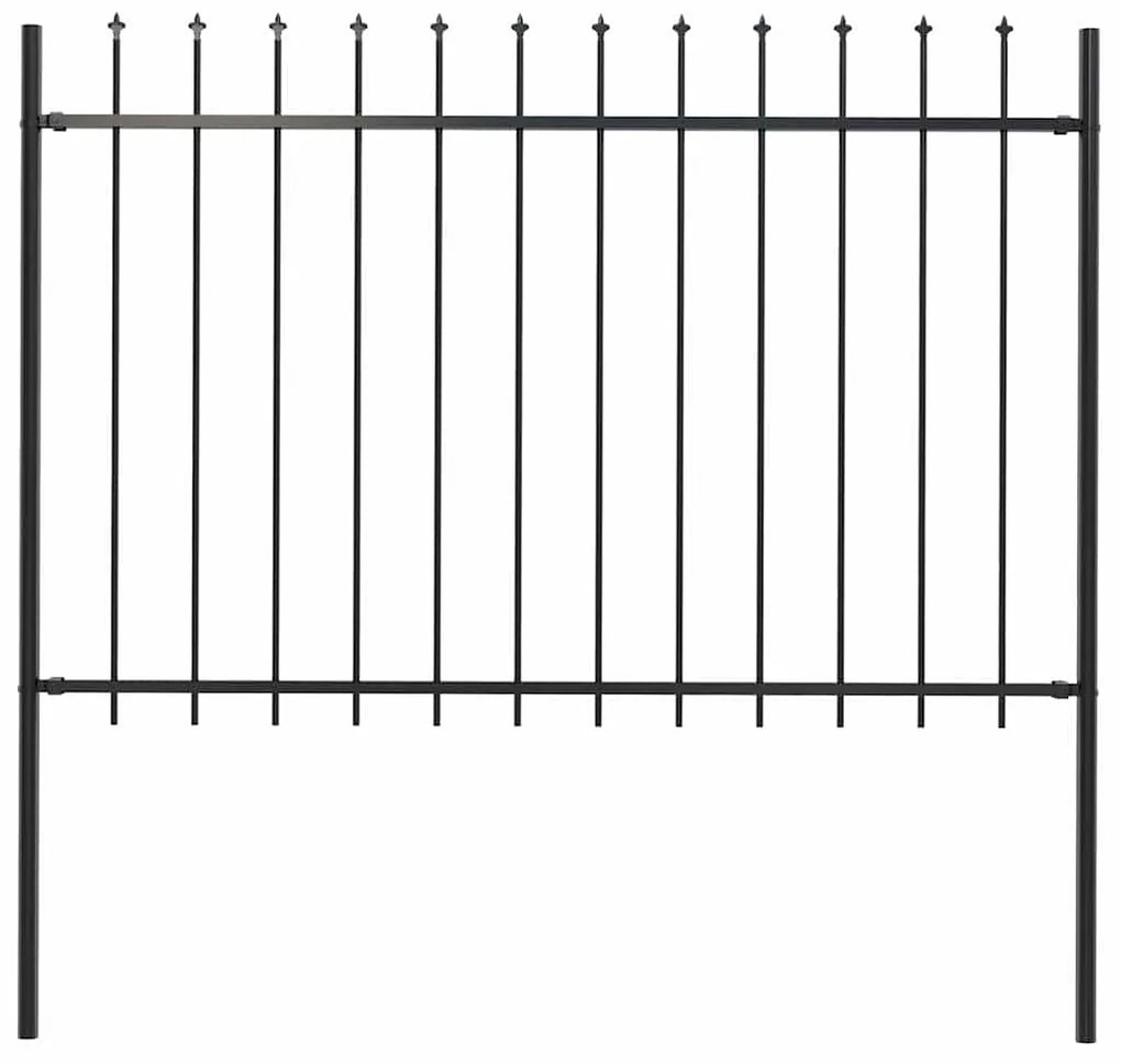 vidaXL Marketos Zahradní plot Woerden s kopím nahoře ocelový 181 x 120 cm černý