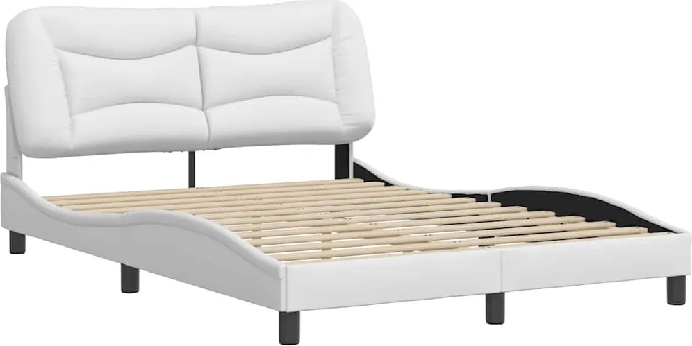 Rám postele bez matrace Hvar bílý 140x190 cm umělá kůže 3207996