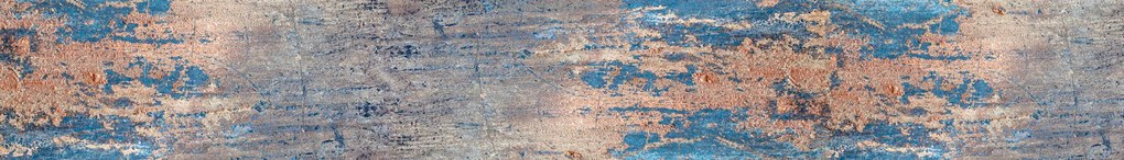 DIMEX | Fototapeta do kuchyně Starý natřený plech KI-420-293 | 420 x 60 cm | šedá, béžová, modrá