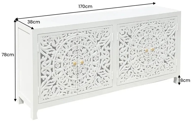 Designová komoda Felicita 170 cm bílé mango