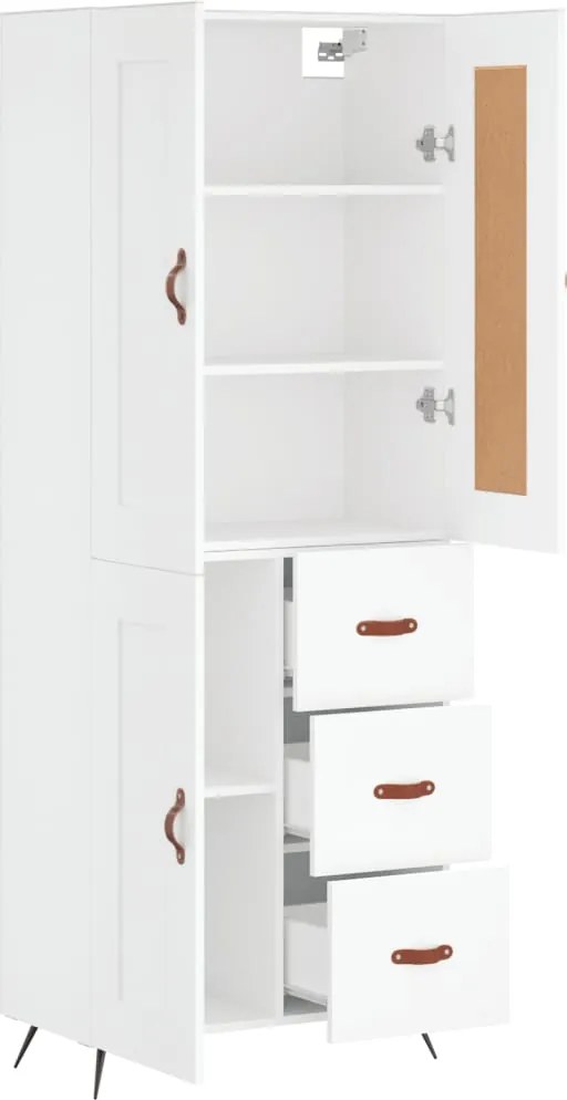 Skříň highboard bílá 69,5 x 34 x 180 cm kompozitní dřevo 3199977