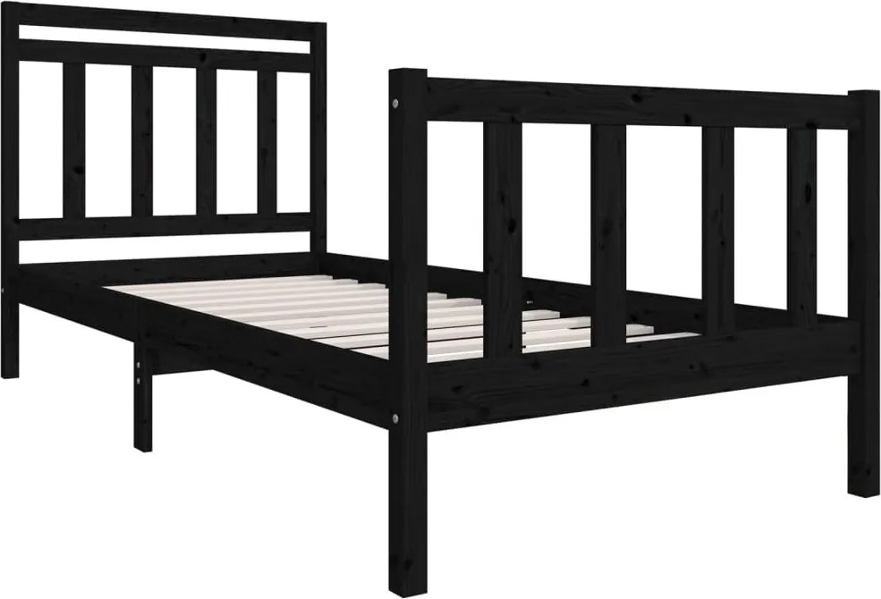vidaXL Rám postele masivní dřevo 100 x 200 cm [3100952] Barva: Černá