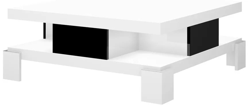 Konferenční stolek SALINA (bílá lesk/černá lesk)