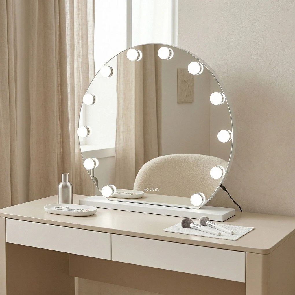 Rea Rea, Zrcadlo LED HOLLYWOOD White 50 cm, HOM-12016