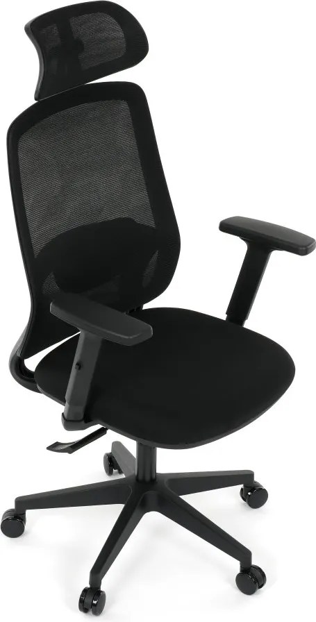 Kancelářská ergonomická židle NOKA — síť / látka, černá