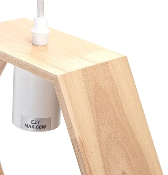Aigostar - LED Dřevěný lustr na lanku 1xE27/9W/230V 2200K borovice