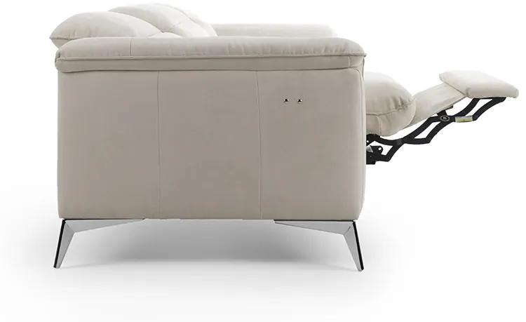 Pregio Italia sofa&relax Luxusní polohovatelná sedačka HAPPY Provedení: 2 místná 1 el. poloh. + lehátko, Vzorník látek: tekno fibra 32 grey