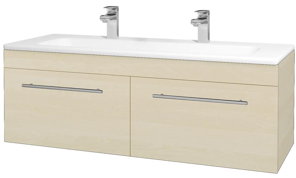 Dřevojas Koupelnová skříň ASTON SZZ2 120 Varianta: N01 Bílá lesk / Úchytka T02 / D02 Bříza