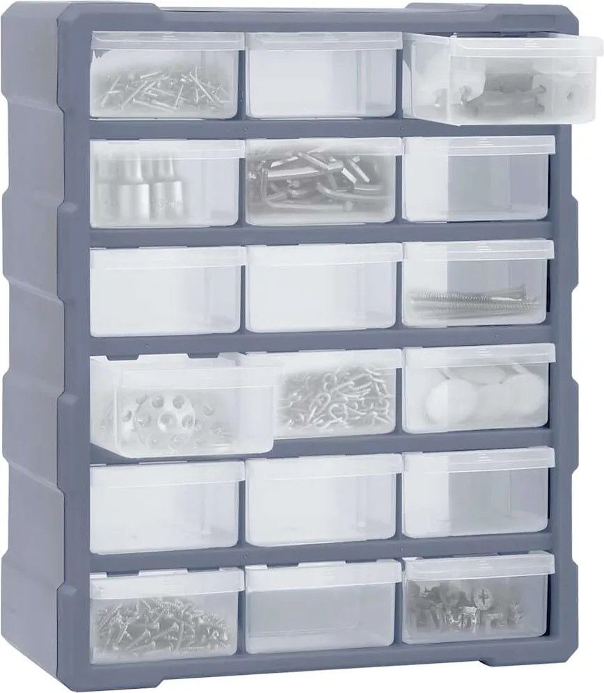 Organizér s 18 středně velkými zásuvkami 38 x 16 x 47 cm 149598