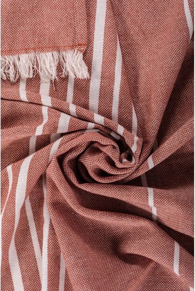 Bavlněná deka v terakotové barvě 150x200 cm Solene – Tiseco Home Studio