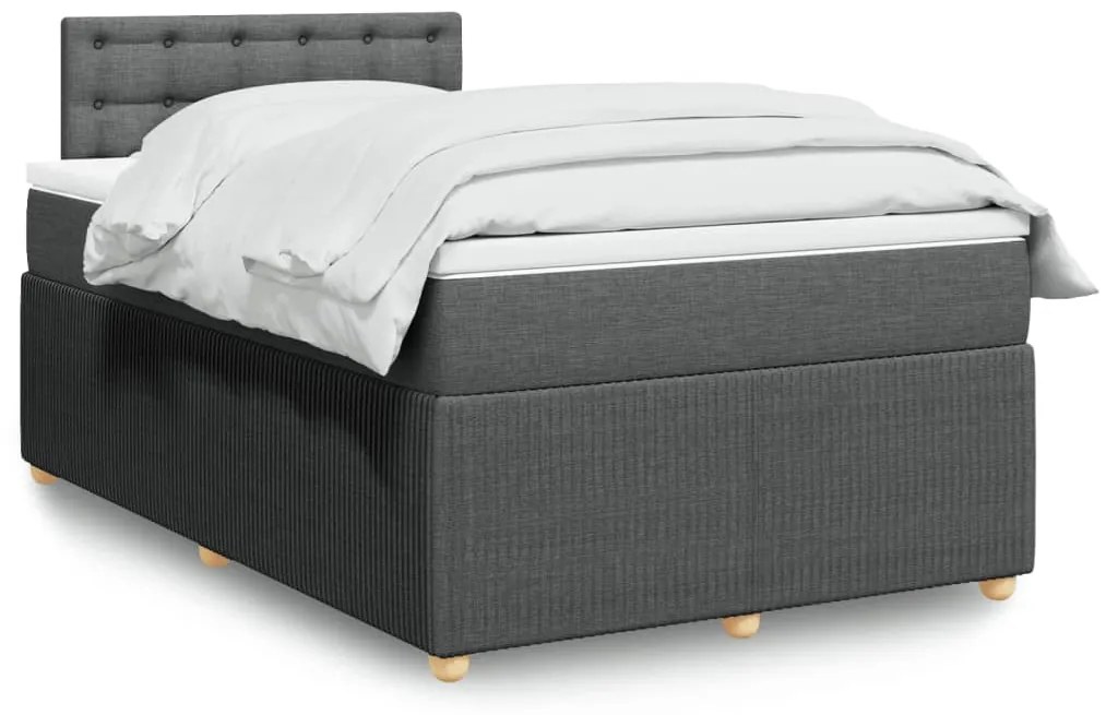 Box spring postel s matrací tmavě šedá 120x190 cm textil