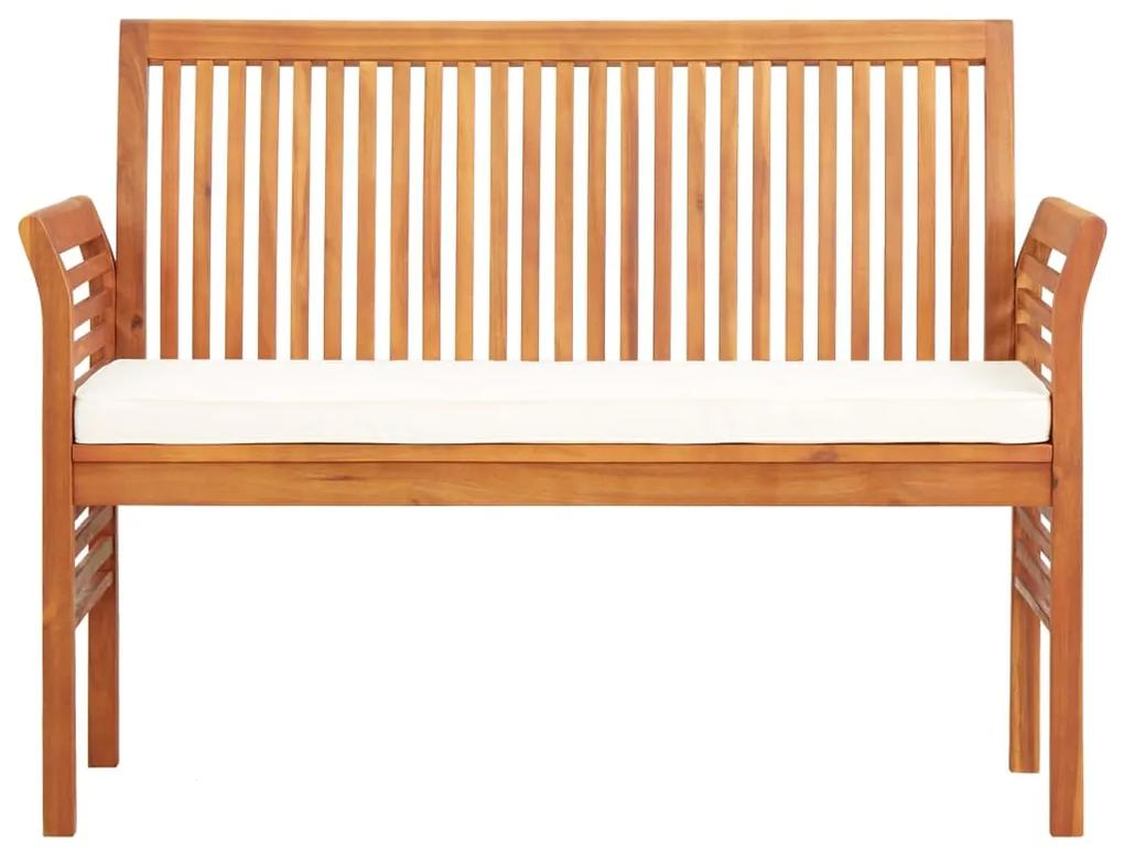 vidaXL 2místná zahradní lavice s poduškou 120cm masivní akáciové dřevo