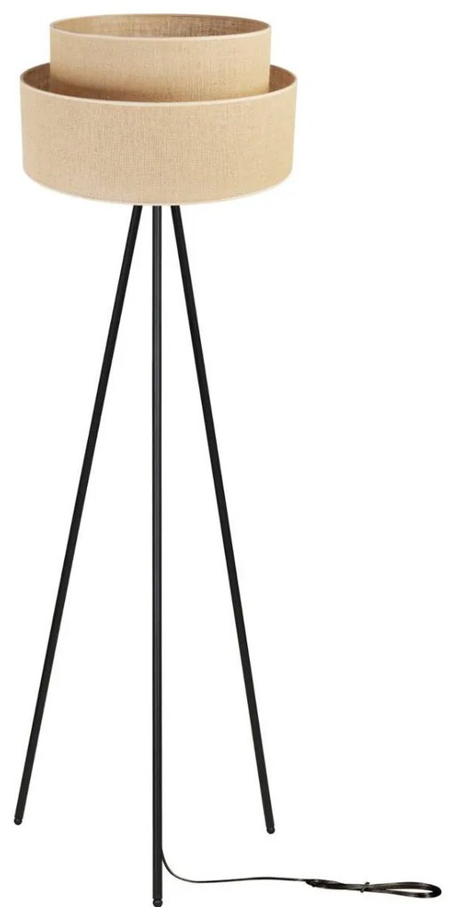 Stojací lampa Juta, 1x jutové stínítko, (výběr ze 2 barev konstrukce), m
