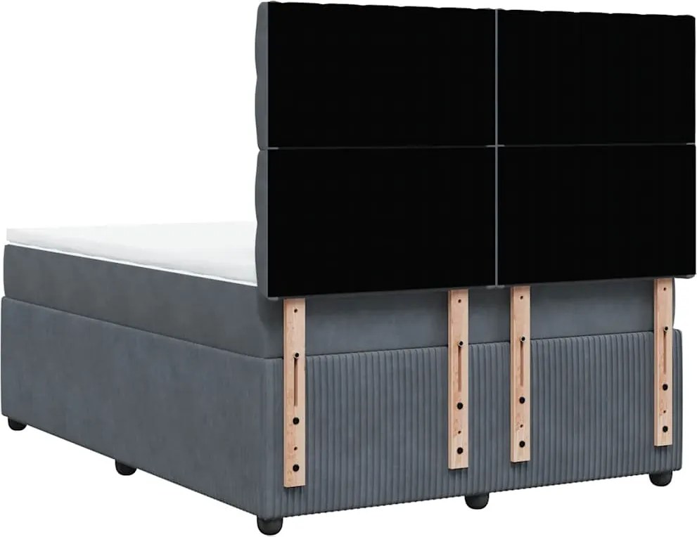 Box spring postel s matrací tmavě šedý 140 x 190 cm samet 3292341