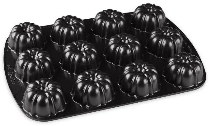 Nordic Ware Forma na 12 báboviček Bundt stříbrná 12 x 60 ml