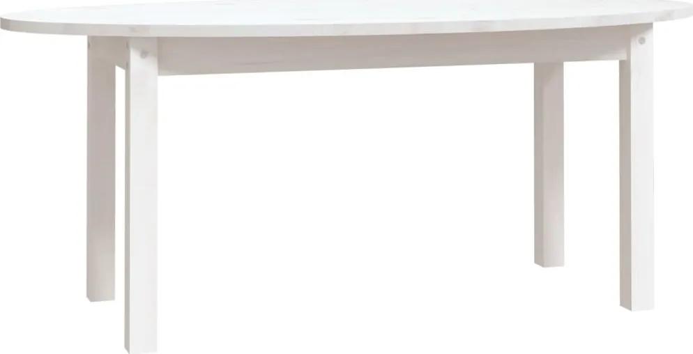 vidaXL Konferenční stolek 110 x 55 x 45 cm masivní borové dřevo [822343] Barva: Bílá