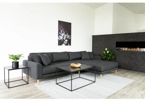 Rohová pohovka LIDO 290 cm,polyester tmavě šedý, pravý roh House Nordic 1301180P